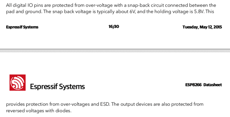Is ESP8266 I/O really 5V tolerant? - Digital Me